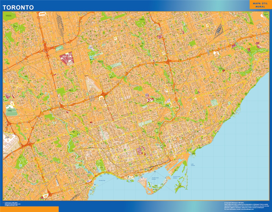 Toronto wall map - Buy Wall Maps in the UK